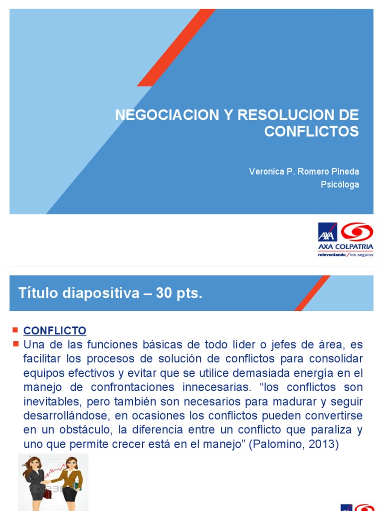 Negociacion y Resol de Conflictos Axa | PDF | Mente | Negociación
