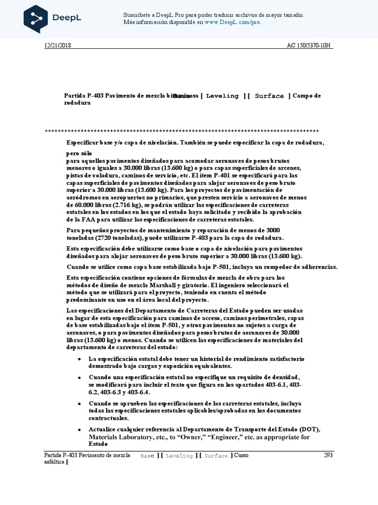 NORMA FAA P403 AC-150-5370-10H (21-12-2018) Es | PDF | Grava | Hierro
