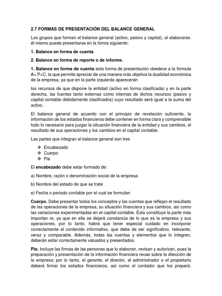 Ejemplo Balance General | PDF