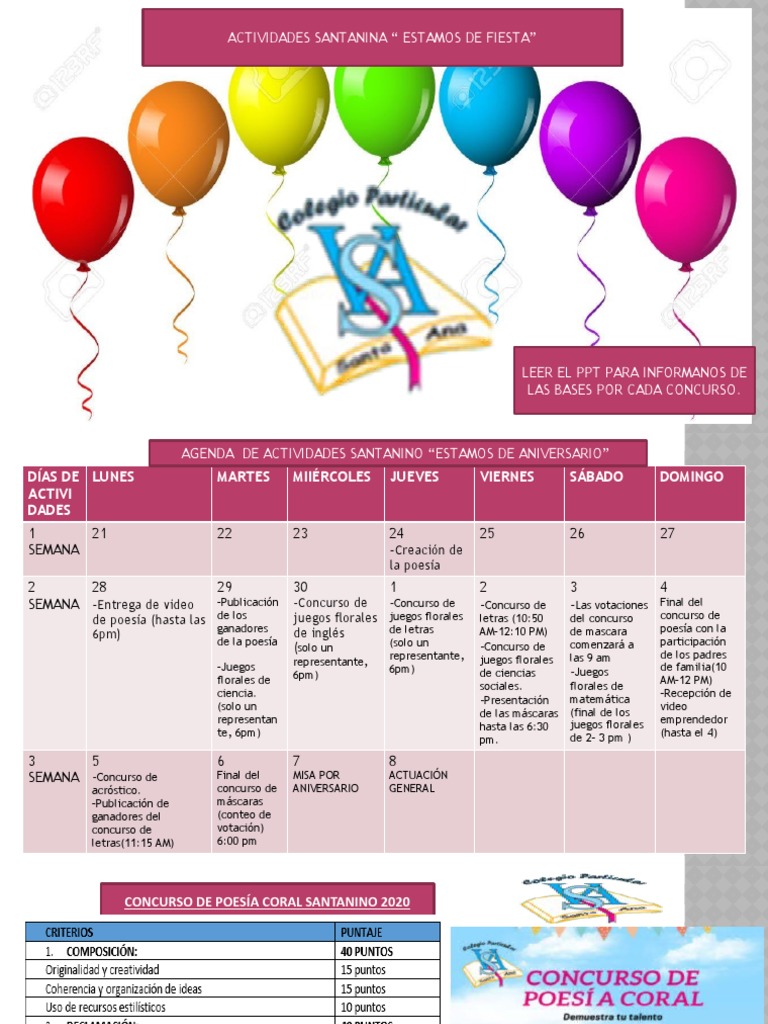 Actividades de Aniversario 5to | PDF