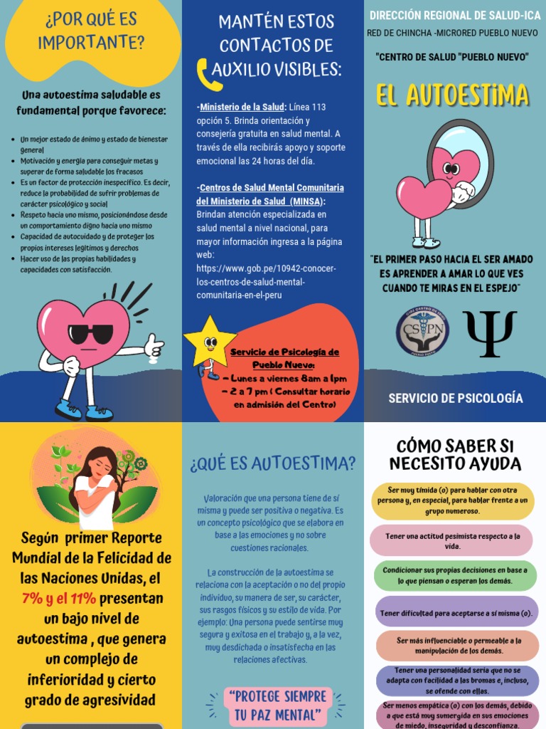 Tríptico Autoestima - INTERNAS DE PSICOLOGÍA CENTRO DE SALUD PUEBLO NUEVO 2022-2023 | PDF ...