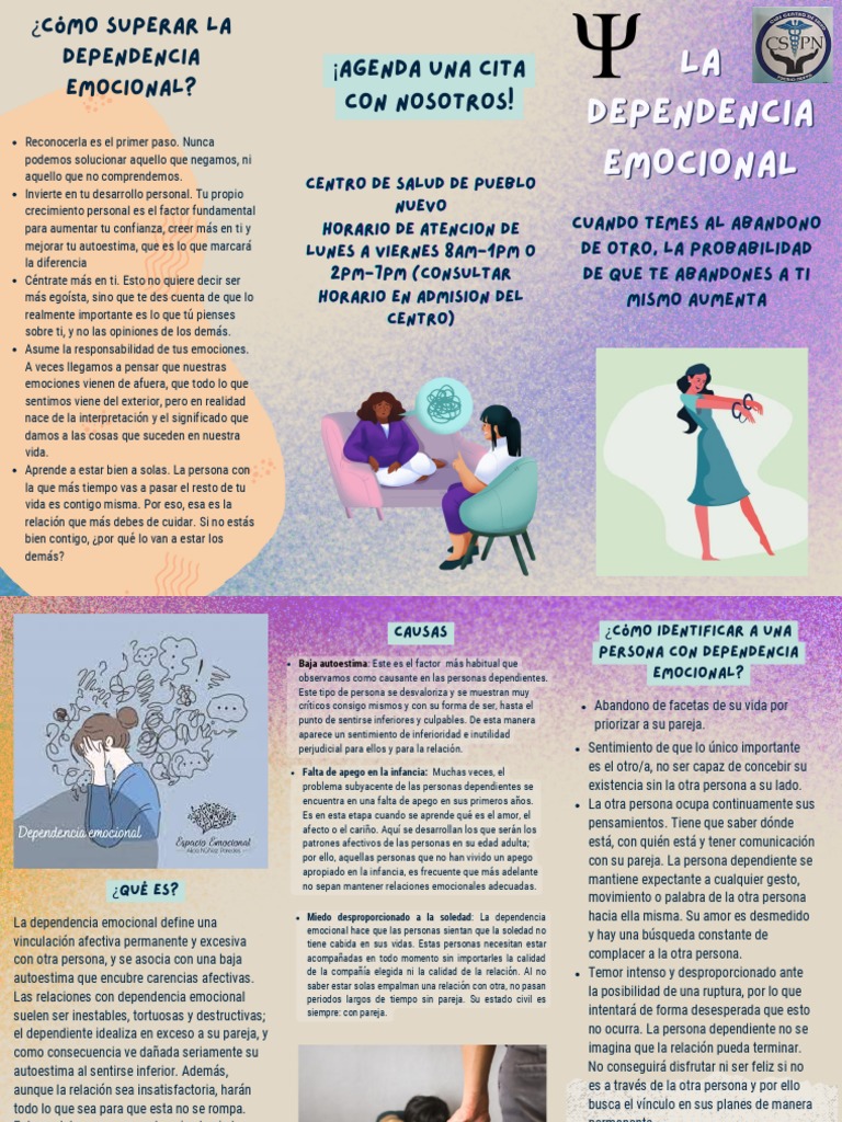 Triptico dependencia emocional - INTERNAS DE PSICOLOGÍA CENTRO DE SALUD PUEBLO NUEVO 2022-2023 ...