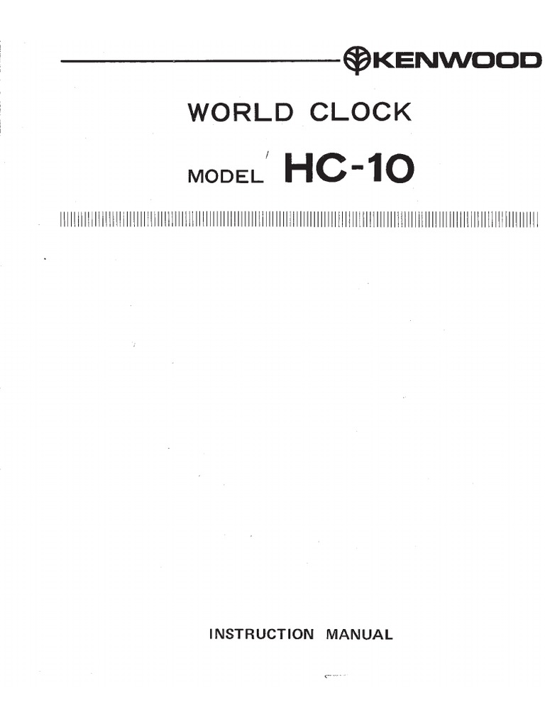 Kenwood HC-10 Owner's Manual | PDF