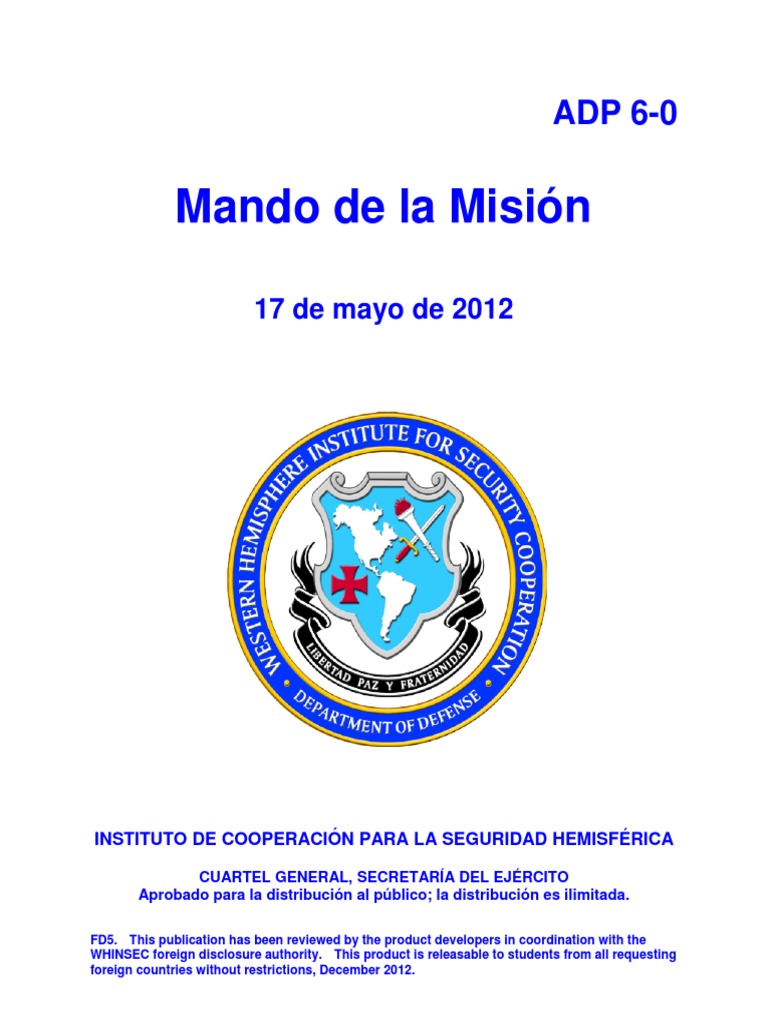 ADP 6-0: Mando de la Misión | PDF | Liderazgo | Militar