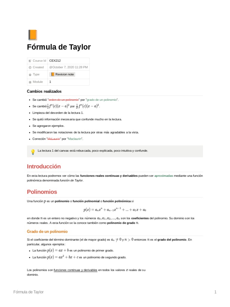 1 Formula de Taylor | PDF | Funciones trigonométricas | Algoritmos