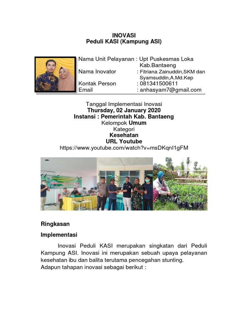 PKM Loka Bantaeng - Peduli Kasi | PDF