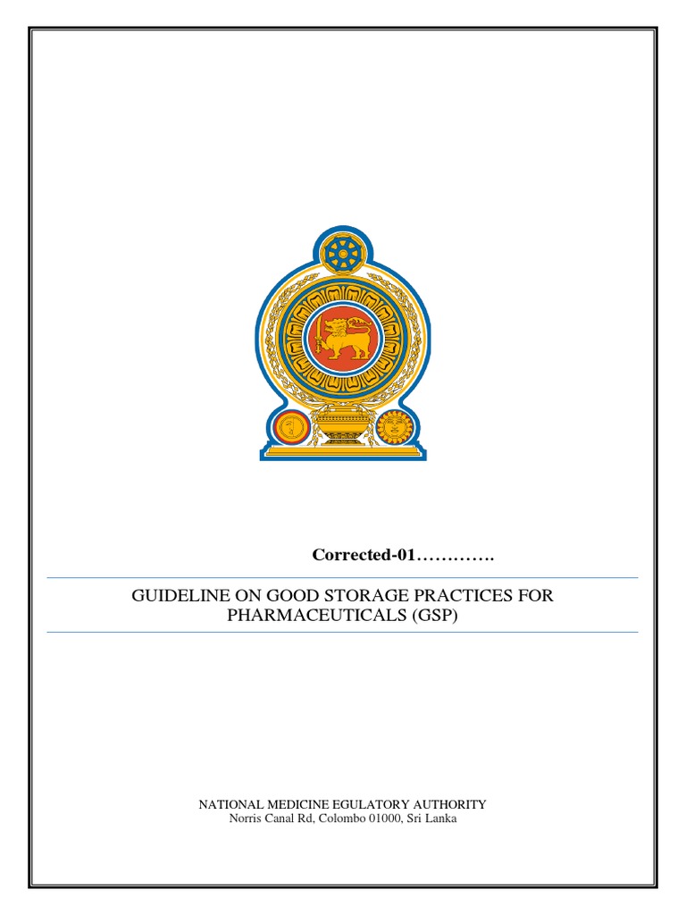 GL 015 Good Storage Practices For Pharmaceuticals Guideline Final Nmra ...