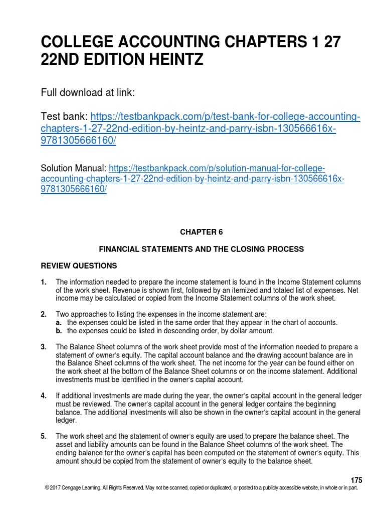 Financial Statements & Closing Process | PDF | Balance Sheet | Debits ...
