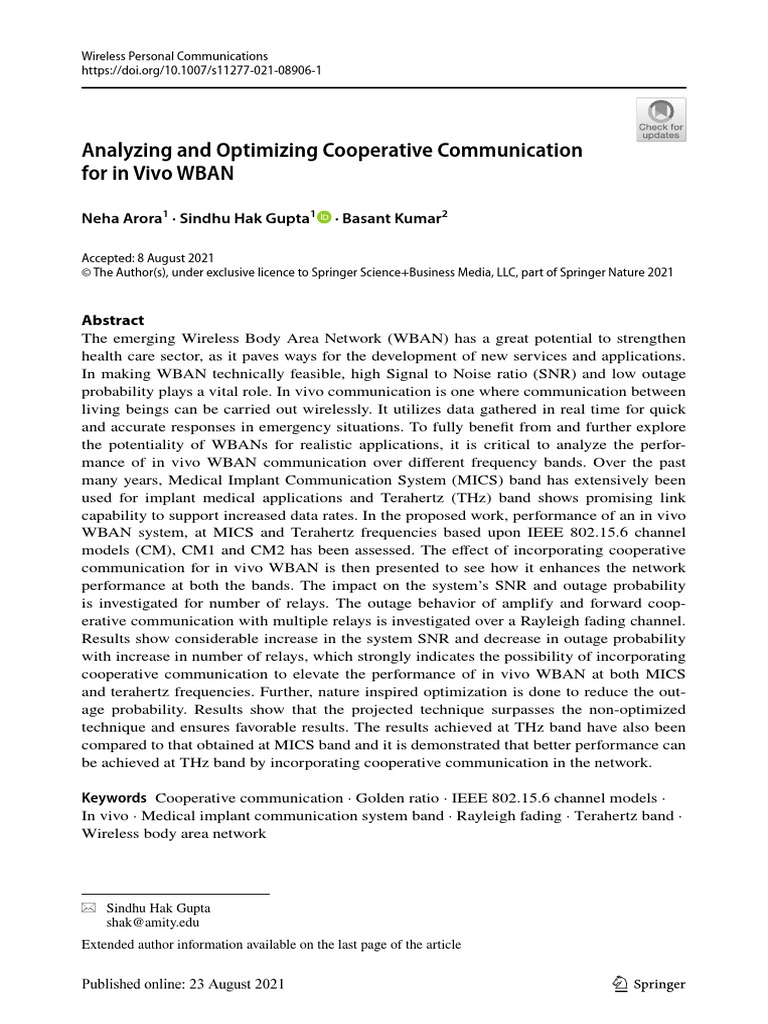 Analyzing and Optimizing Cooperative Communication | PDF Analyzing and Optimizing Cooperative Communication | PDF