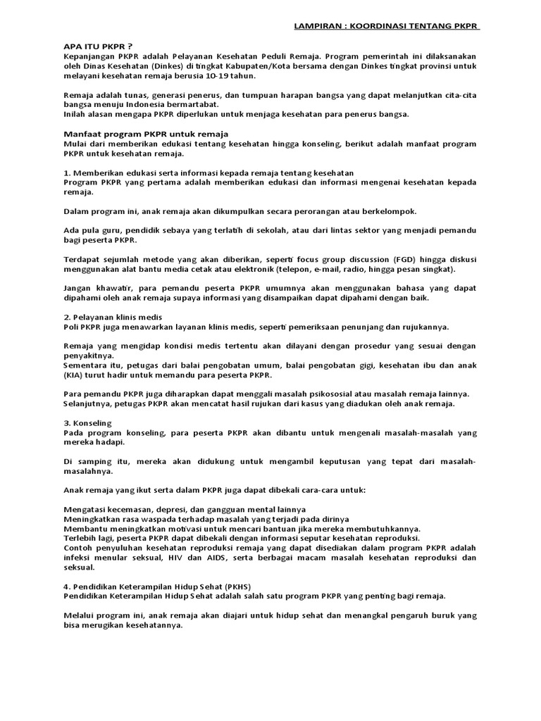 Pengertian PKPR | PDF