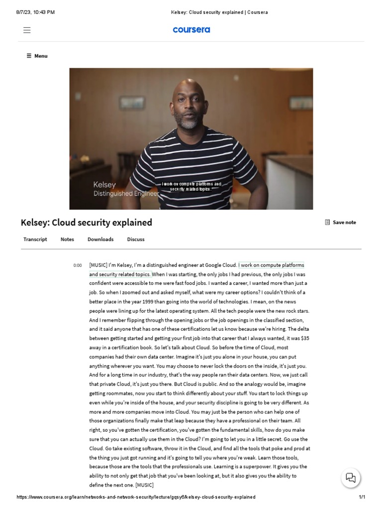 Kelsey - Cloud Security Explained - Coursera73jst | PDF | Cloud ...