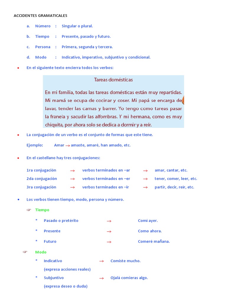 Verbo Pdf Verbo Conjugación Gramatical