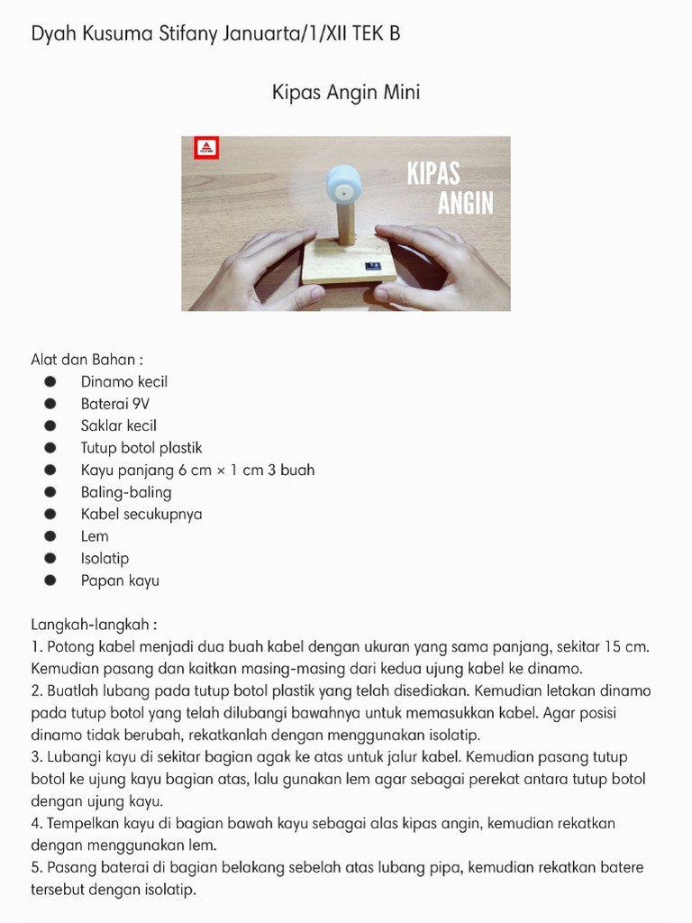 Kipas Angin Mini Fany 1 | PDF