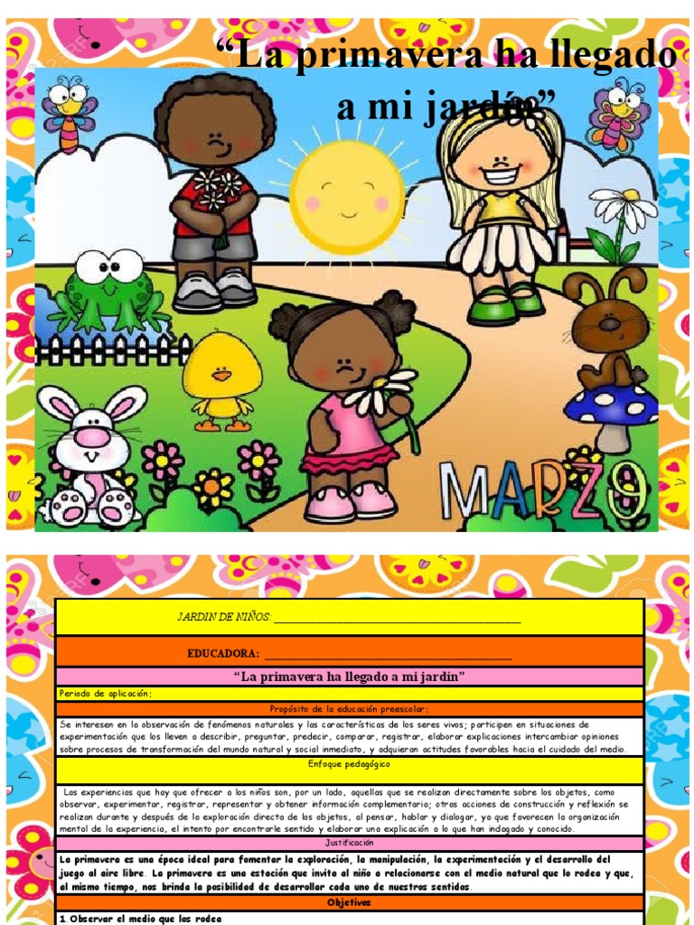 La Primavera Allegado A Mi Jardin | PDF | Educación de la primera infancia