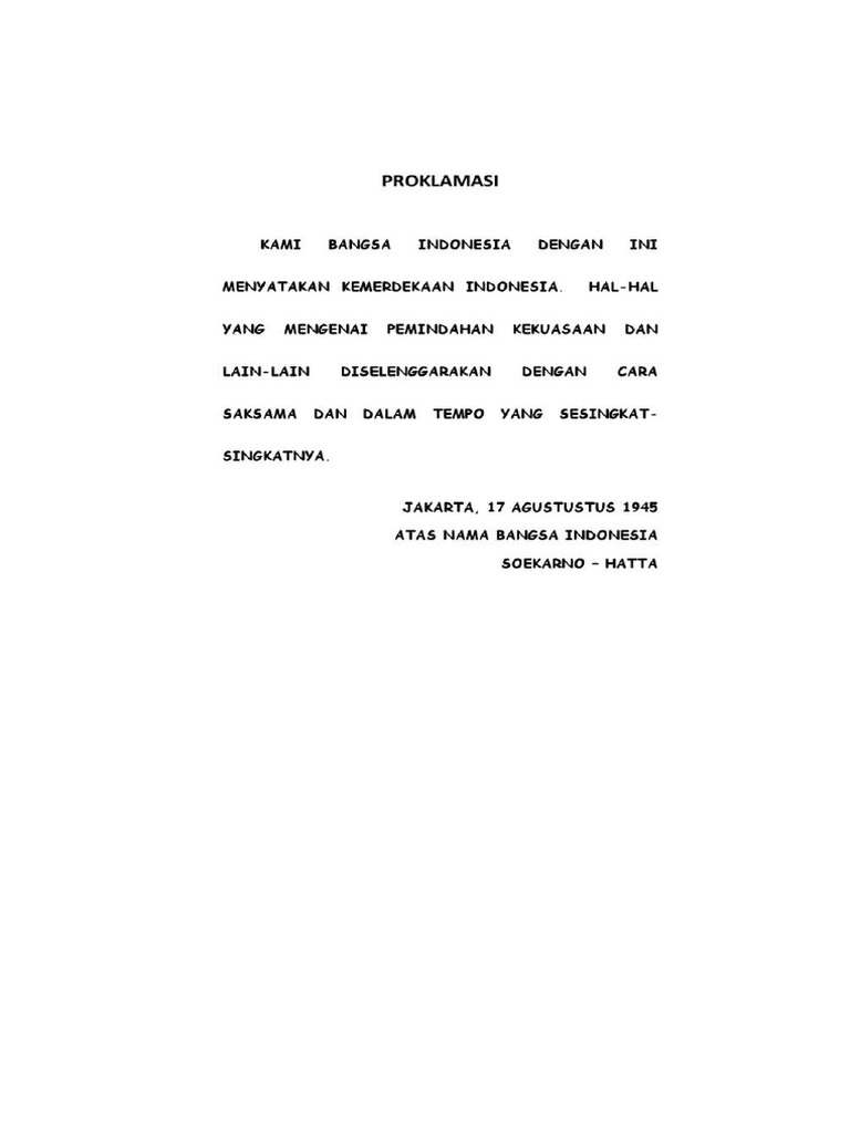 Teks Proklamasi | PDF