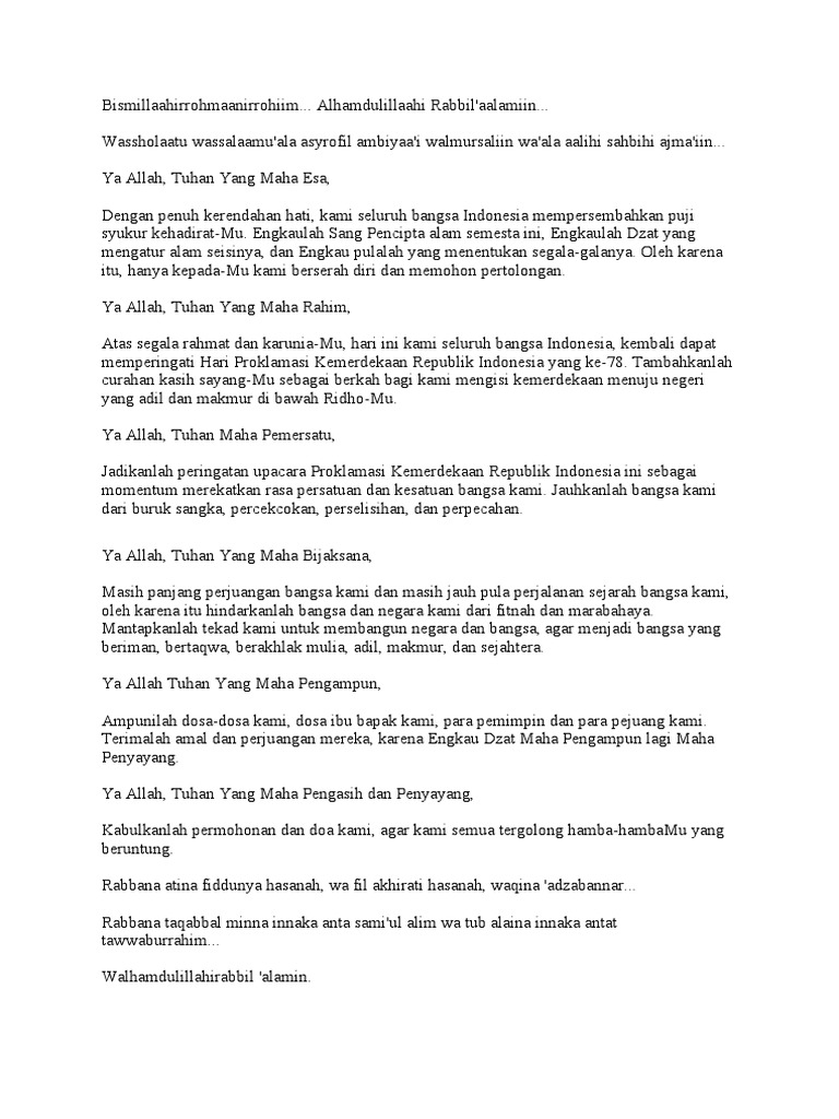 Teks Doa 17-An | PDF