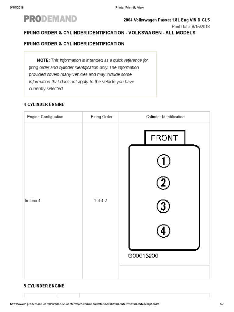 VW firing order all | PDF