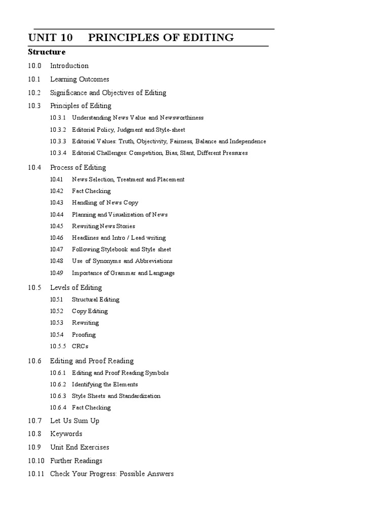 Principles of Editing | PDF