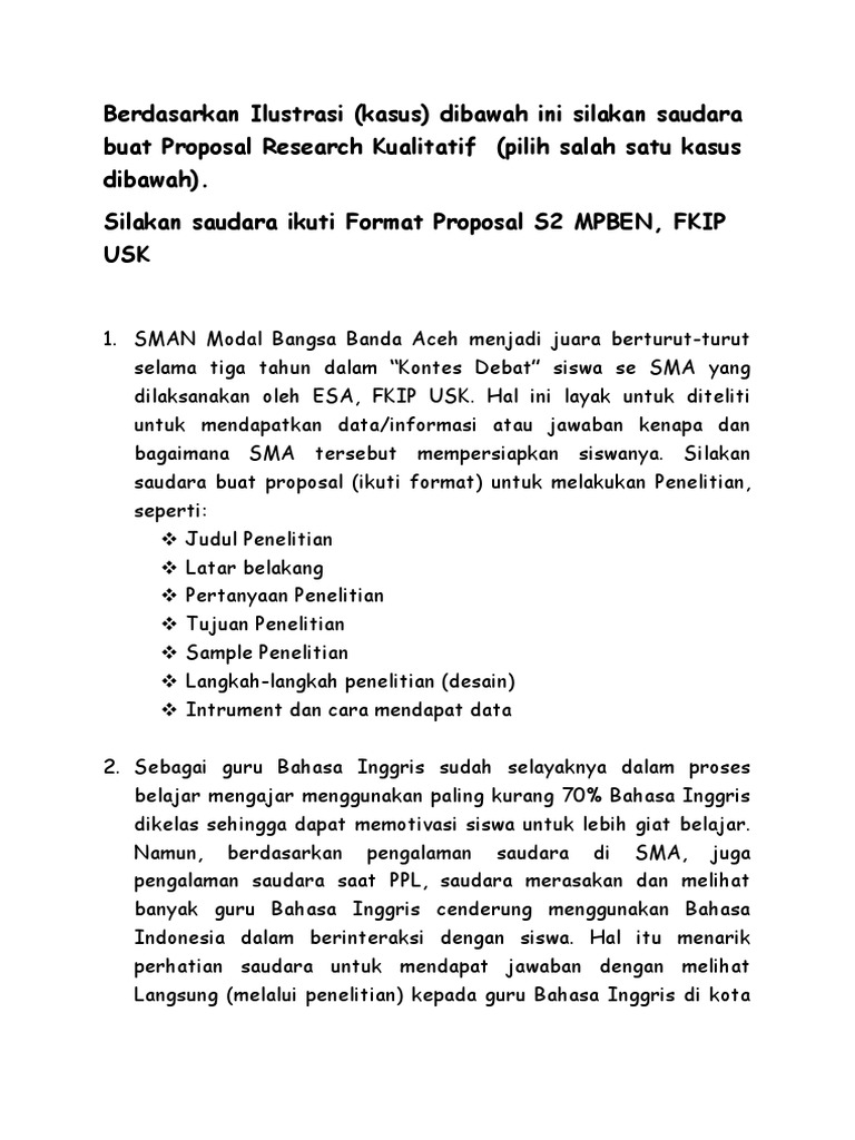 Soal Research Proposal - 2023 | PDF