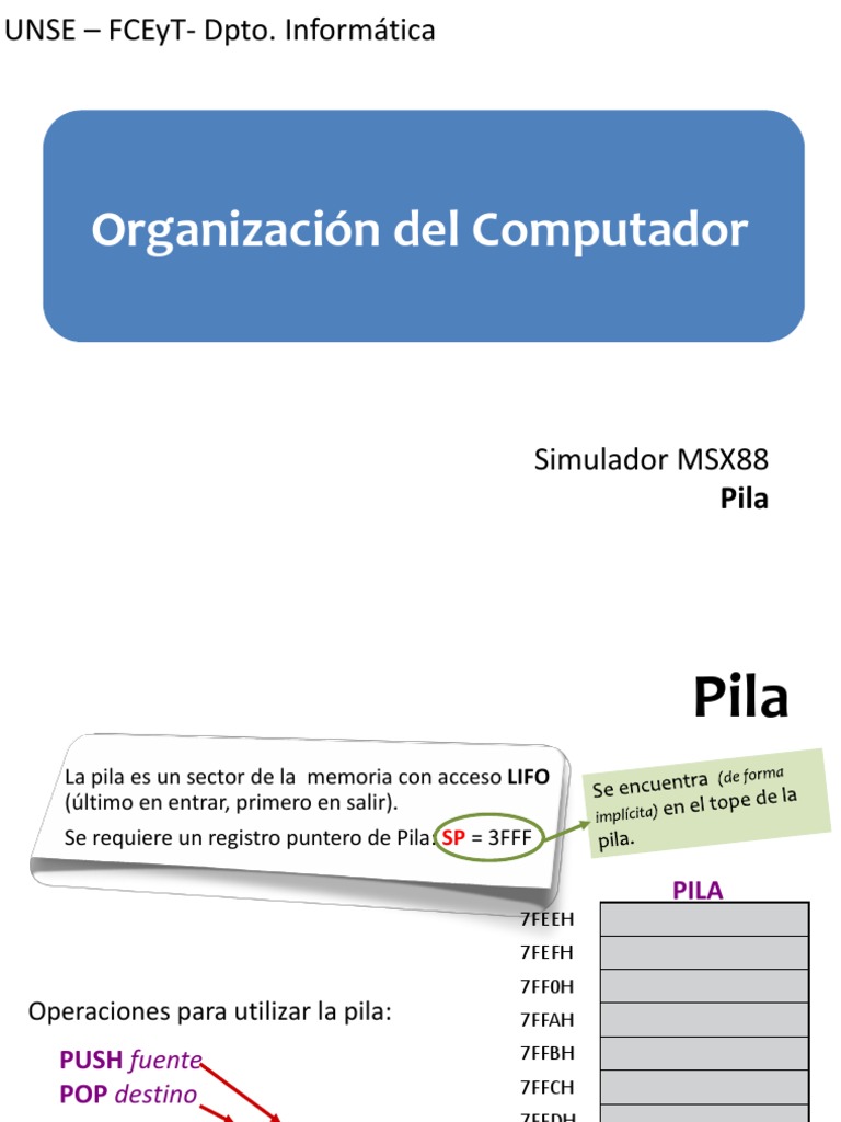 Organizacion Del Computador - Simulador VonSim - Pilas (2023) | PDF