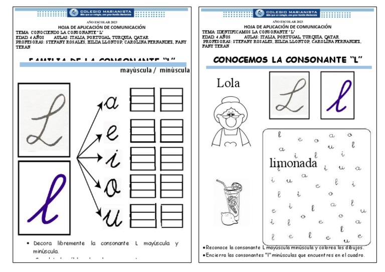 Tarea de Comunic 1 Letra L | PDF