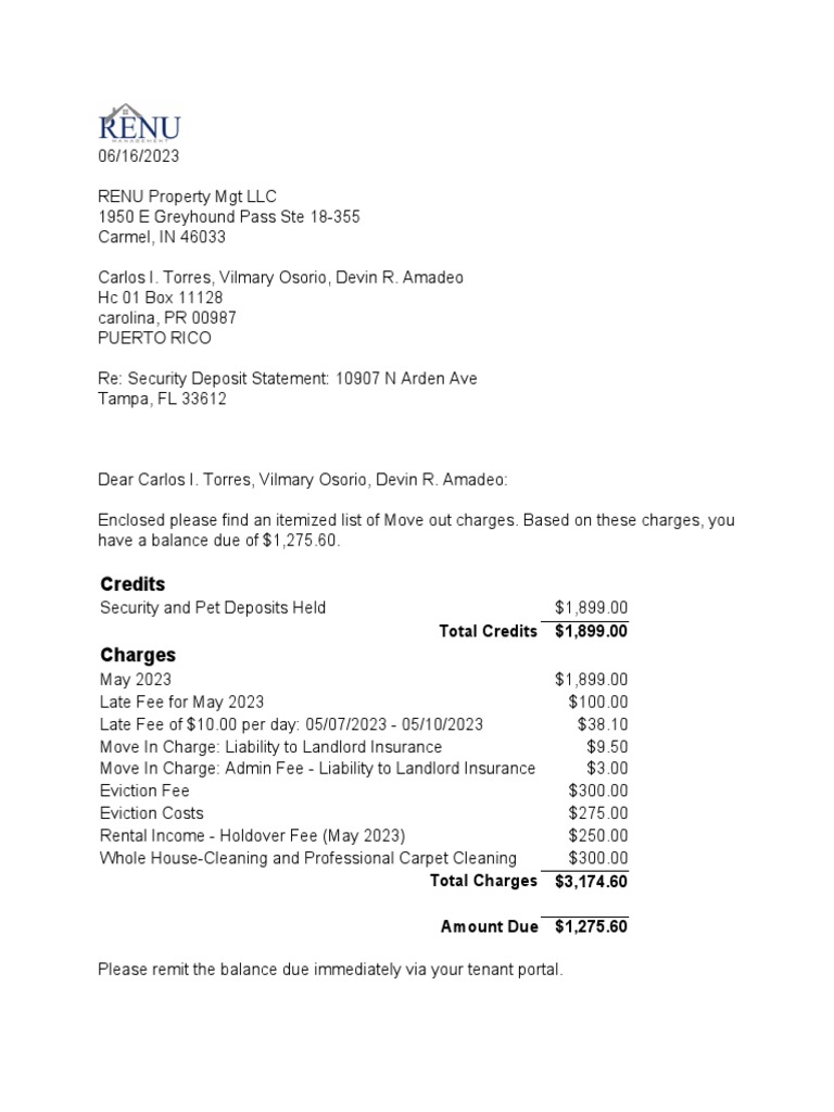 Disposition Letter for Carlos I. Torres, Vilmary Osorio, Devin R ...