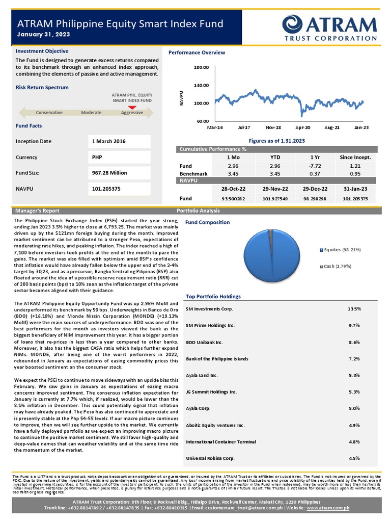 ATRAM Philippine Equity Fund Overview | PDF