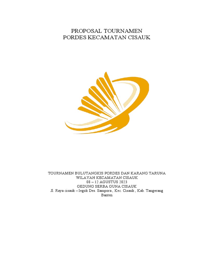 Proposal Cisauk Badminton Tournament Butuh Revisi | PDF