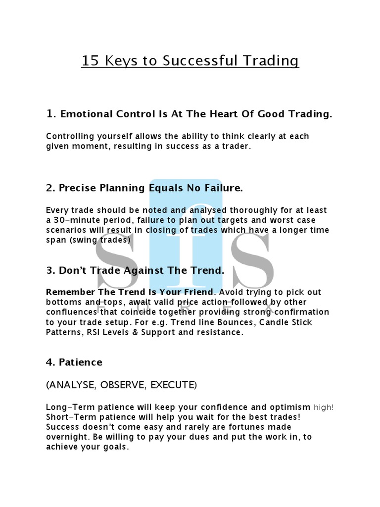 15 Keys of Succesful Trading | PDF | Business | Economies