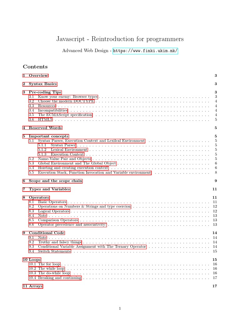 01.JavaScript Reintroduction 1 | PDF | Scope (Computer Science) | Java Script