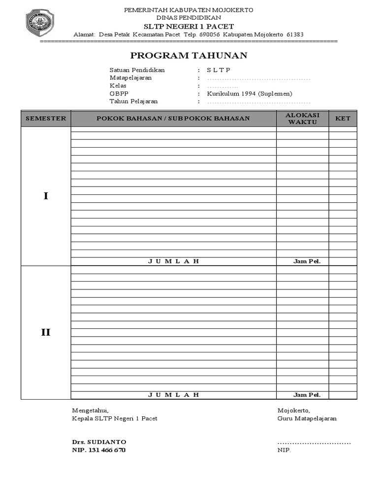 Prota, Promes, RME 2022 2023 | PDF