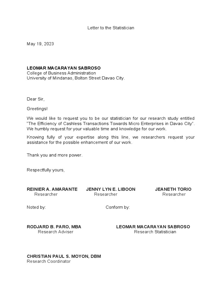 Letter RC and Statistician | PDF