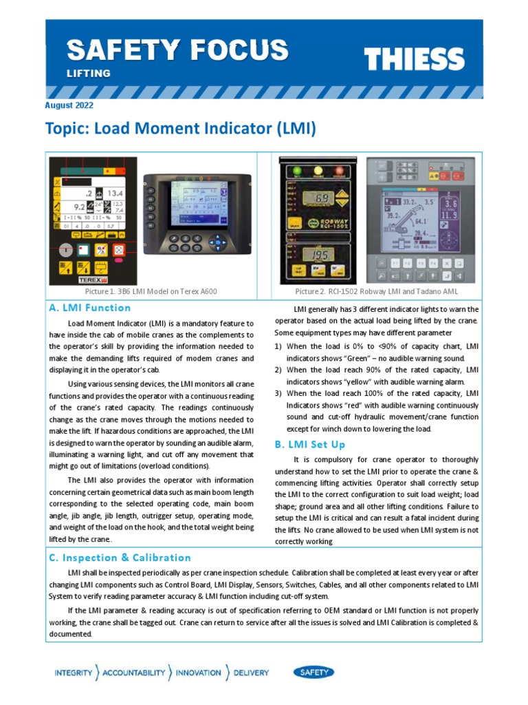Load Moment Indicator Safety Guidelines | PDF | Manufactured Goods ...
