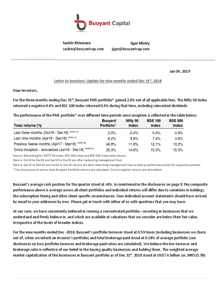 Buoyant Capital - Memo - Dec18 | PDF