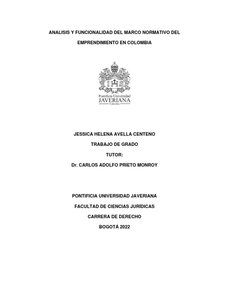 Monografiìa Juriìdica - Jessica Avella | PDF | Negocios | Ciencias sociales