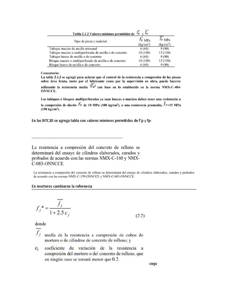 Diferencias NTC Diseño de Mampostería 2004 VS 2017 | PDF