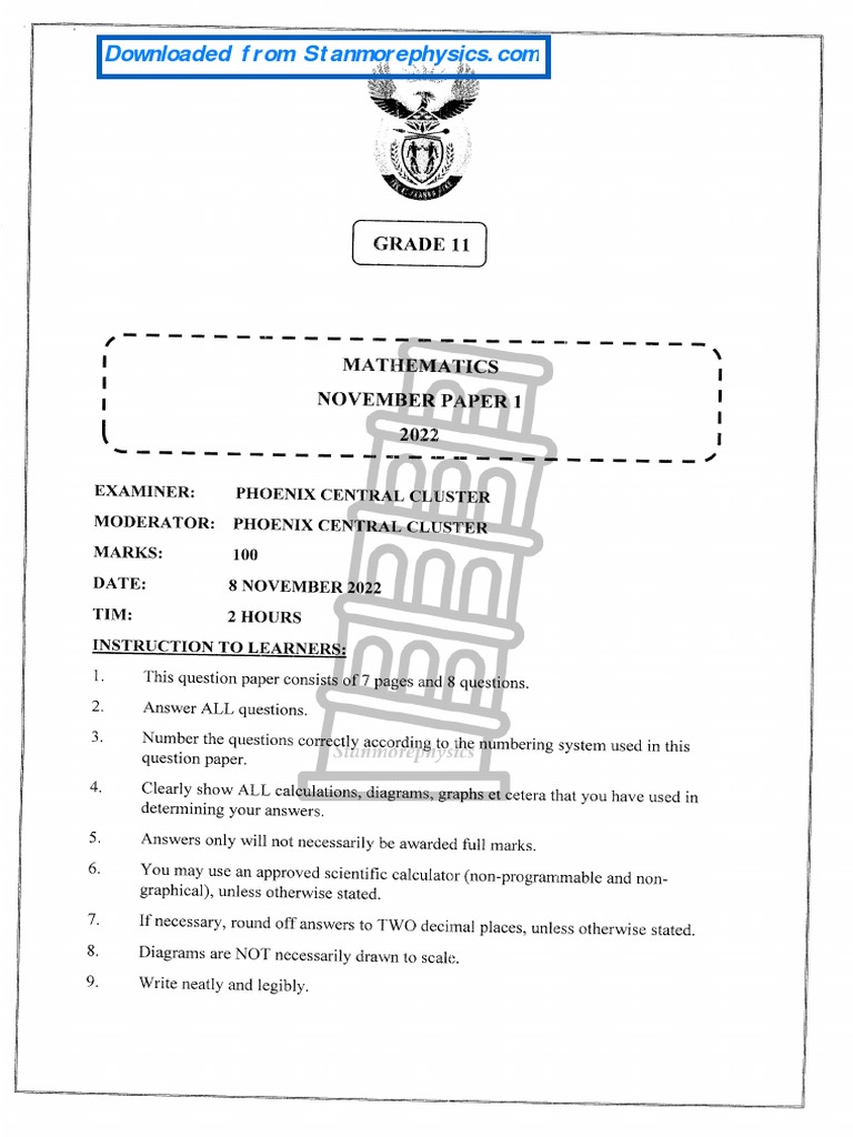 Maths-Grade-11-November-2022-P1-and-Memo | PDF