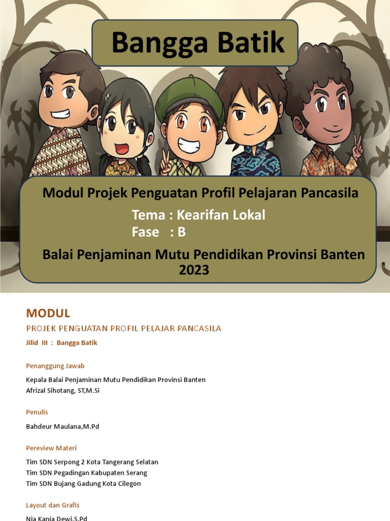 Modul P5 FASE B - BANGGA BATIK | PDF