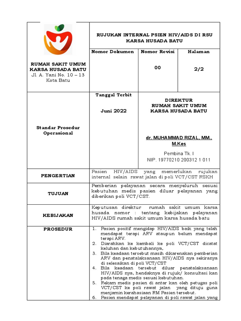4a. Rujukan Internal Pasien Hiv Aids | PDF