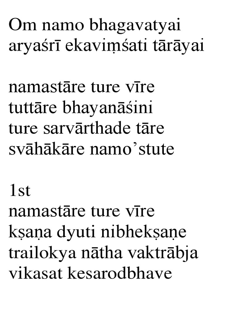 21 Tara Sankrit2 | PDF | Religion & Spirituality