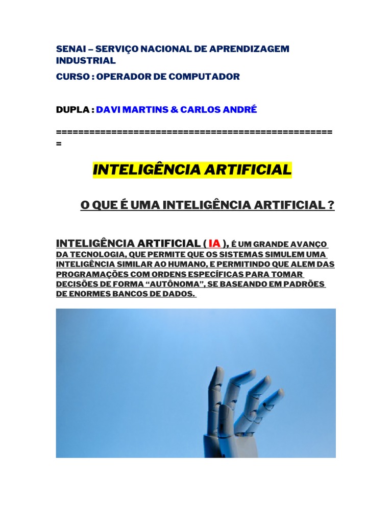 INTELIGENCIA ARTIFICIAL | PDF