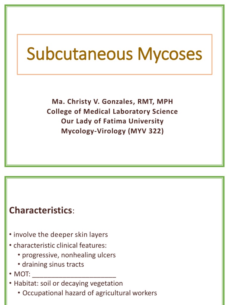 Subcutaneous Mycoses | PDF