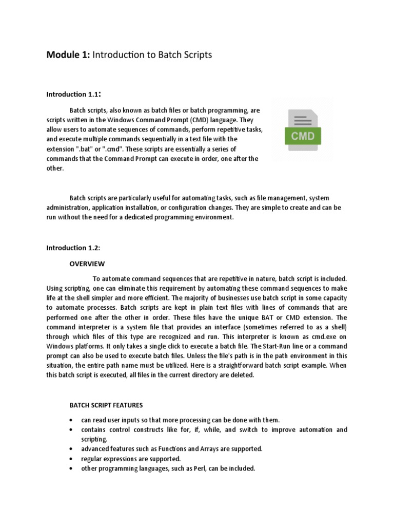 Module 1 | PDF | Command Line Interface | Scripting Language