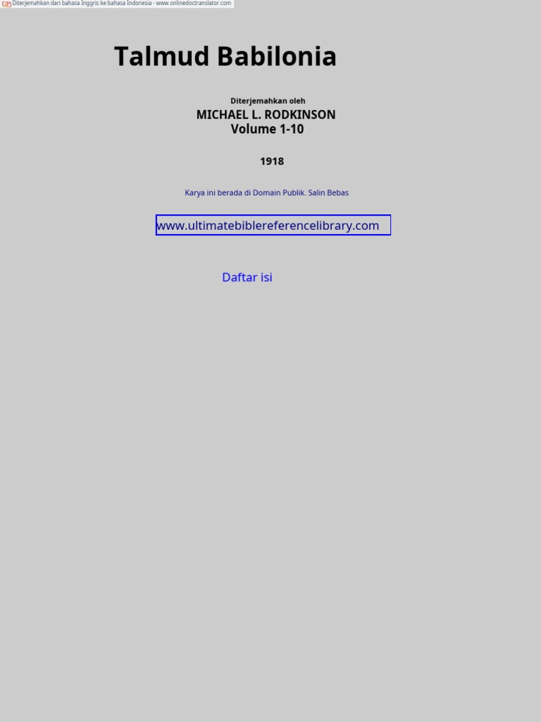 Talmud Babilonia 1 100 (1) .En - Id | PDF