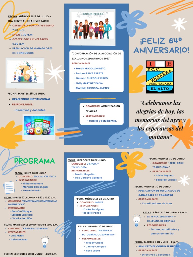 Folleto Tríptico Aniversario FCCZ | PDF