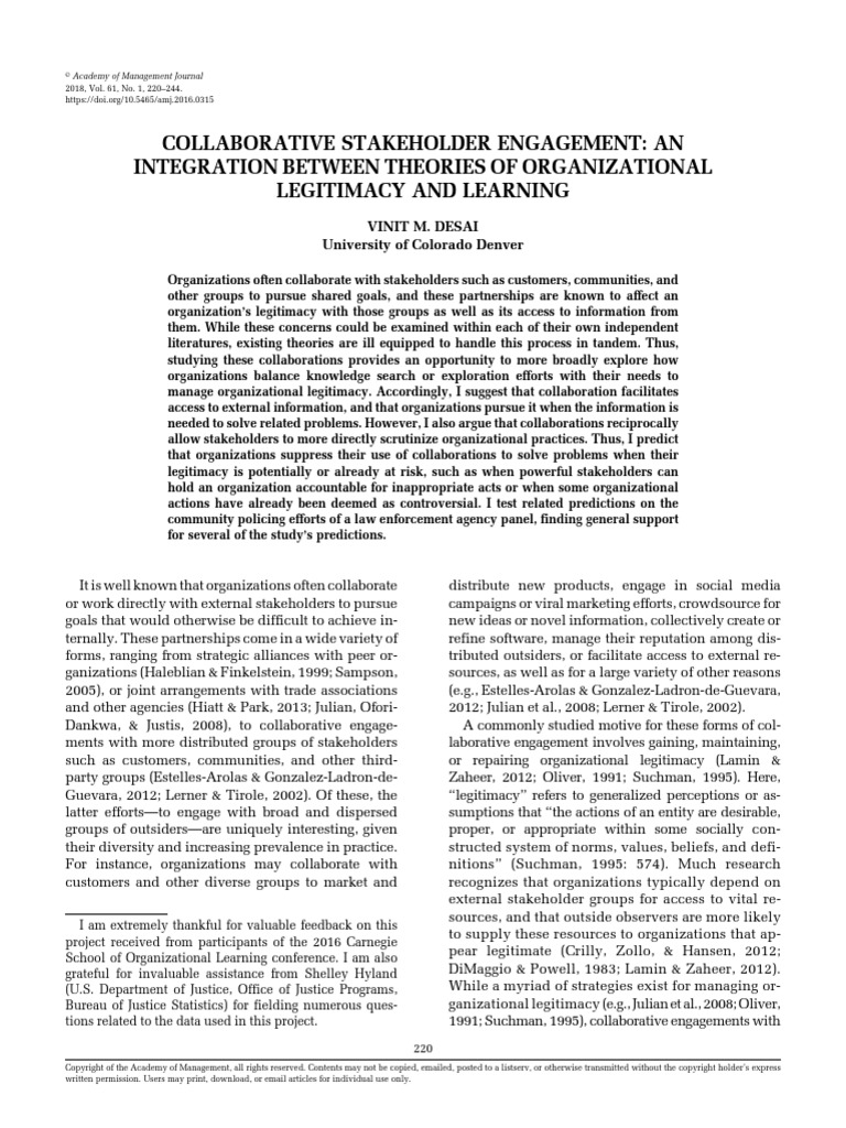 Collaborative Stakeholder Engagement | PDF | Police | Crimes