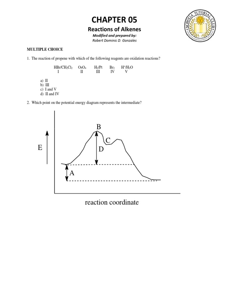 CHAPTER 05 - Reactions of Alkenes | PDF