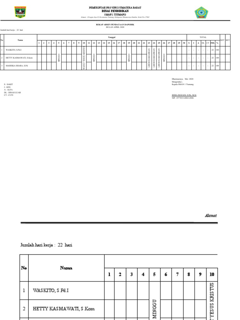 Contoh Lembur Ops Bulan April | PDF