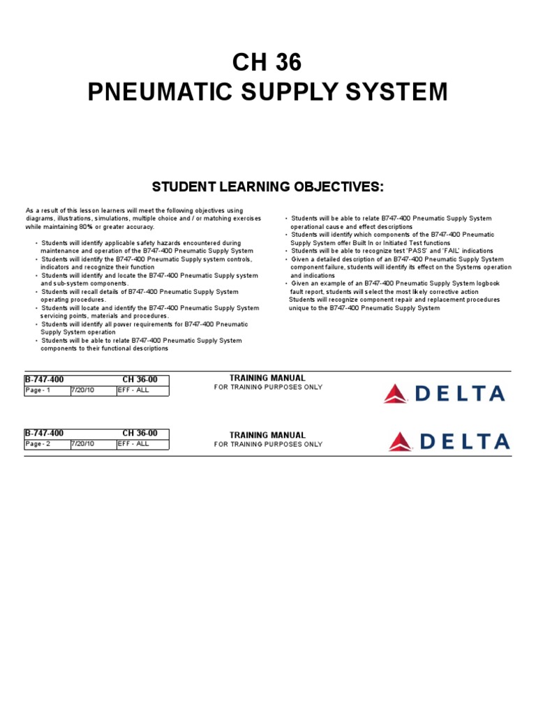 B747 CH 36 Pneumatics | PDF