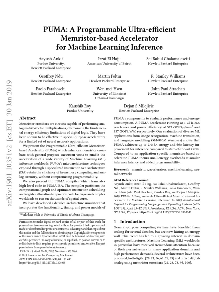 Asplos'19 Puma | PDF